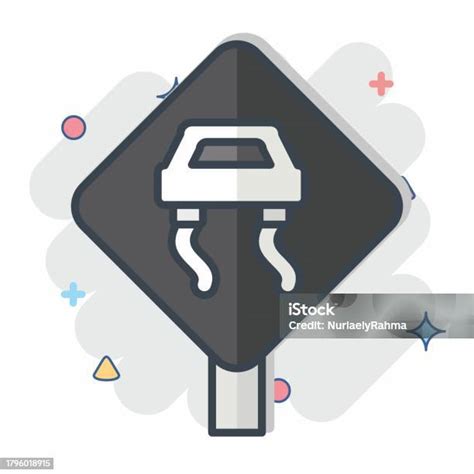 아이콘 미끄럽습니다 도로 표지판 기호와 관련이 있습니다 만화 스타일 심플한 디자인 편집 가능 간단한 일러스트레이션 개체 그룹에 대한 스톡 벡터 아트 및 기타 이미지 Istock
