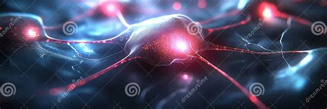 Glowing Neural Network, Abstract Nerve Cells Firing with Synapses, Brain Activity and ...