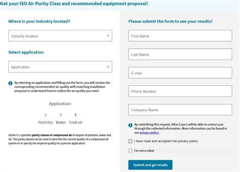 ISO Compressed Air Purity Classes App Atlas Copco Greece