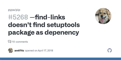 find links doesn t find setuptools package as depenency · issue 5268