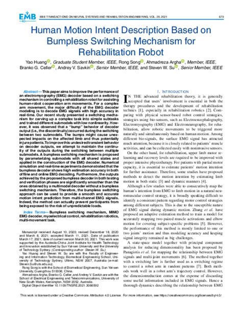 Pdf Human Motion Intent Description Based On Bumpless Switching