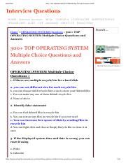 OPERATING SYSTEM MCQs Pdf With Answers Pdf TOP OPERATING SYSTEM MCQs Pdf
