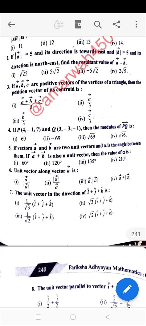 If Vectors A And B Are Two Unit Vectors And α Is The Angle Between Them