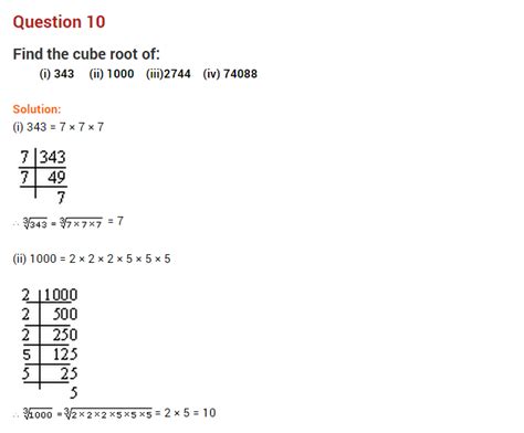 Cube And Cube Roots Ncert Extra Questions For Class 8 Maths Chapter 7