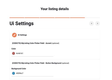 CODICTS MyListing Theme Color Picker Field CoDicts