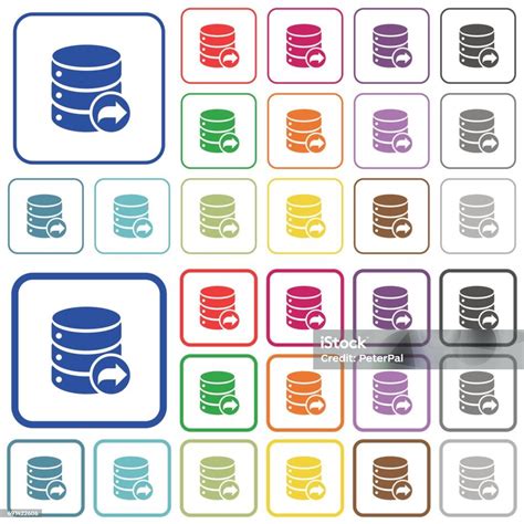 Database Transaction Commit Outlined Flat Color Icons Stock