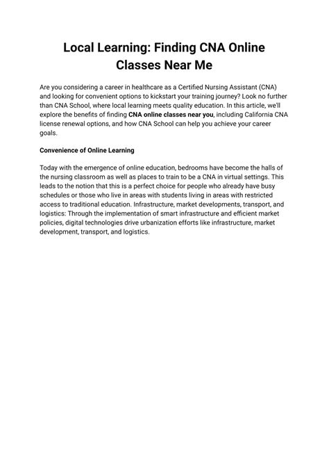 Ppt Local Learning Finding Cna Online Classes Near Me Powerpoint