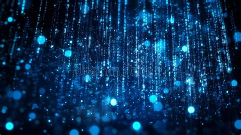 Abstract Digital Rain With Binary Code And Bokeh Effects Stock Illustration Illustration Of