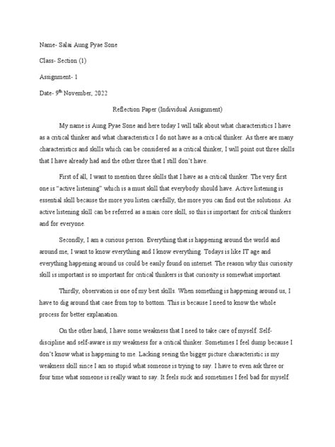 critical thinking assignment by aung pyae sone pdf critical