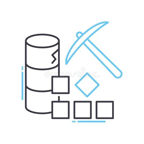 Data Mining Line Icon Outline Symbol Vector Illustration Concept Sign Stock Vector