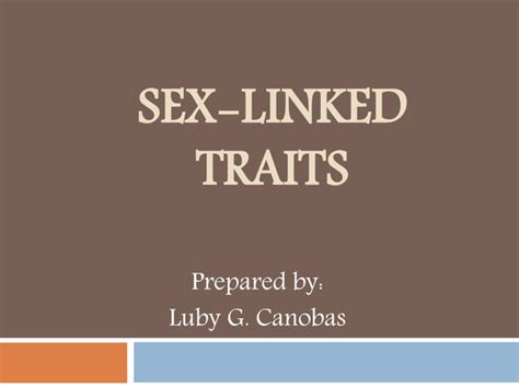 Sex Linked Traits Ppt