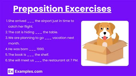Preposition Excercise Examples