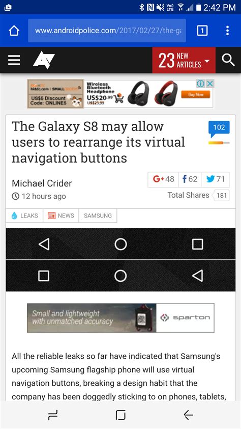 The Galaxy S8 May Allow Users To Rearrange Its Virtual Navigation Buttons