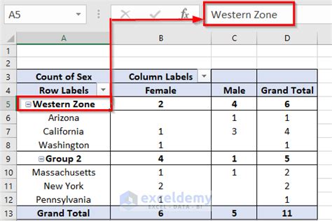How To Rename A Default Group Name In Pivot Table 2 Ways