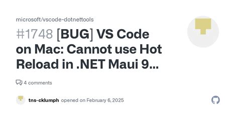 Bug Vs Code On Mac Cannot Use Hot Reload In Net Maui 9 Apps · Issue