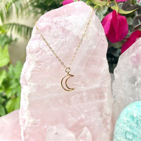 Dainty Moon Necklace Crescent Moon Necklace Layering Etsy