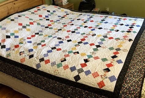 Patchwork Nine Patch On Point Twin Size Quilt Etsy