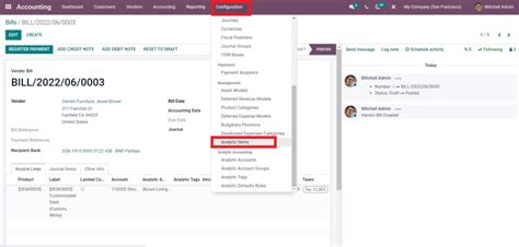 Odoo Analytic Accounting Feature