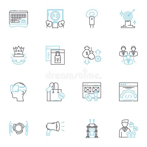 Communication Outreach Linear Icons Set Nerking Engagement Promotion