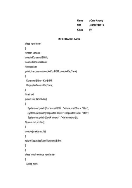 Inheritance Task Doc
