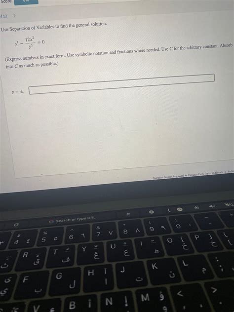Solved Score Of Use Separation Of Variables To Find Chegg Com