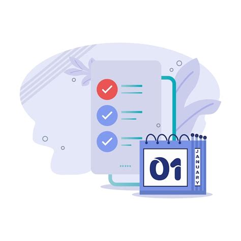 일정 계획 그림 세트 캐릭터 계획 작업 작업 달력을 사용하여 일정 만들기 프리미엄 벡터