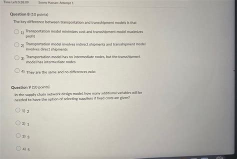 Solved The Key Difference Between Transportation And