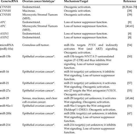 Gene And Non Coding Rna Alterations Leading To Wnt Signaling Activation