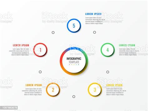 라운드 3d 사실적인 요소와 5 단계 디자인 레이아웃 인포 그래픽 템플릿 0명에 대한 스톡 벡터 아트 및 기타 이미지 0명 개념 개념과 주제 Istock