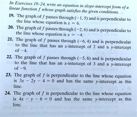 Solved In Exercises 19 24 Write An Equation In Slope Linear Function