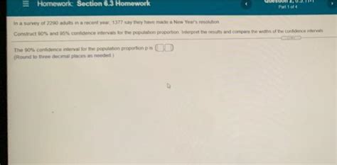 Solved Homework Section 6 3 Homework Part 1 Of 4 In A Chegg Com
