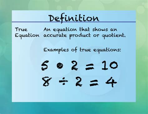 Elementary Definition Multiplication And Division Concepts True Equation Media4math
