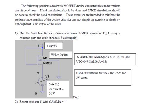 The Following Problems Deal With MOSFET Device Chegg