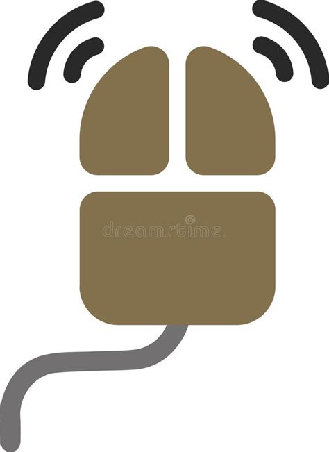 The Drawing Of A Clicked Brown Computer Mouse A Hardware Input Device Used By Hand