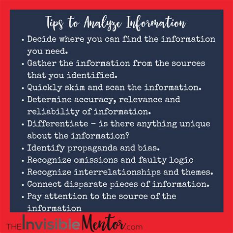 How To Analyze Information