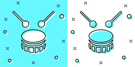 녹색과 흰색 배경에 고립 된 드럼 스틱 아이콘검은 라인 드럼 음악 기호입니다 악기 기호 임의동적 모양 벡터 3월에 대한 스톡 벡터 아트 및 기타 이미지 Istock