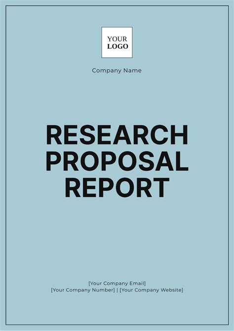 Free Research Proposal Report Template To Edit Online