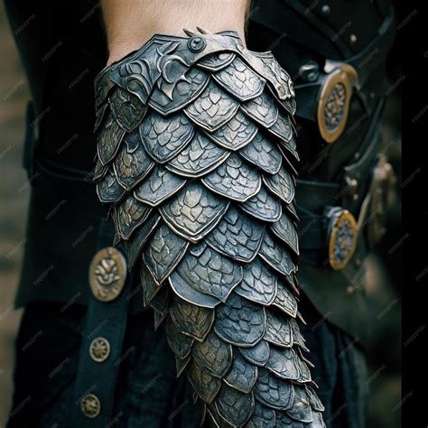 Arm Of A Medieval Knight In Armor Closeup Medieval Period Premium Ai