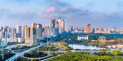 High Angle Architectural Scenery Of Haikou International Trade Cbd And