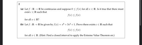 solved by an expert 2 a ﻿let f r→r ﻿be continuous and suppose 0≤f x
