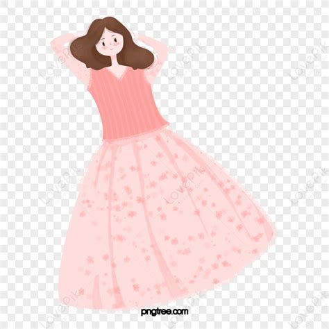 Pink Dress Girl Lying Down Lie Girls Summer Girl Lying Girl Clipart