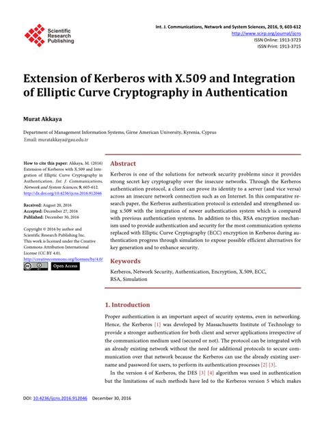 Pdf Extension Of Kerberos With X509 And Integration Of Elliptic Pdf Extension Of Kerberos With X509 And Integration Of Elliptic