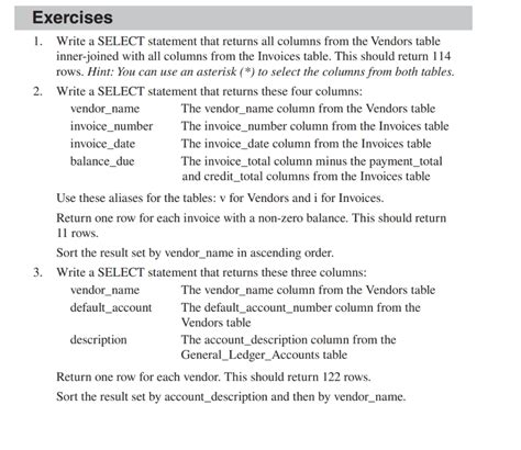 Solved 1 Write A Select Statement That Returns All Columns