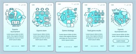 Esports Tournament Onboarding Mobile App Page Screen Vector Template E Sports Championship