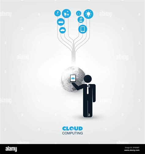 Cloud Computing Business Network Design Concept With A Standing