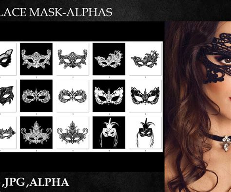 Artstation 31 Sexy Lace Mask Alphas Vol 2 Brushes