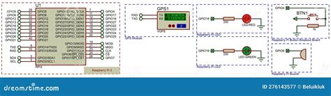 Designing Electronic Devices Using The Raspberry Pi Board And Gps Module Stock Vector
