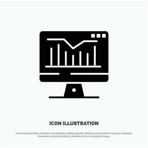 Computer Static Graph Monitor Solid Black Glyph Icon 17993618 Vector