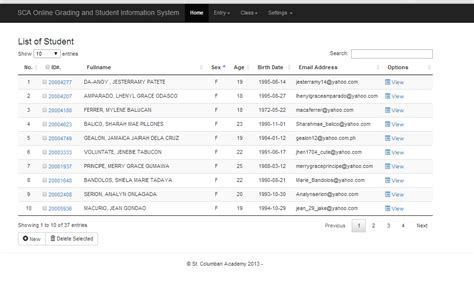Sca Online Grading And Student Information System Sourcecodester
