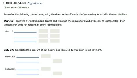 solved 1 be 08 01 algo algorithmic direct write off